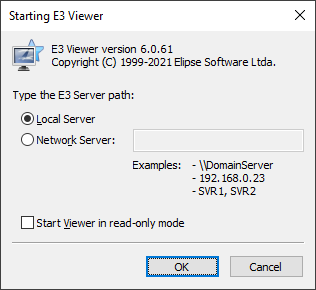 E3 Viewer and WebViewer > E3 Viewer Execution > Via Start Menu
