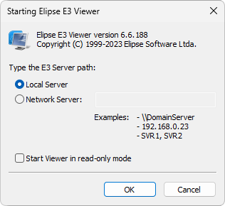 Elipse E3 Viewer and WebViewer > Elipse E3 Viewer Execution > Via Windows Start Menu