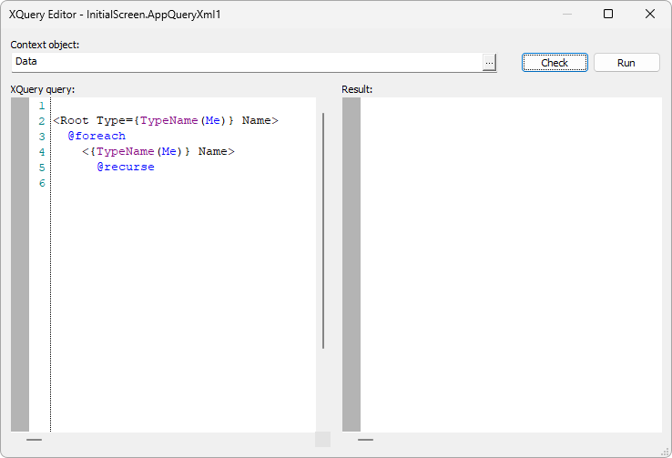Query Application Hierarchy > Configuration