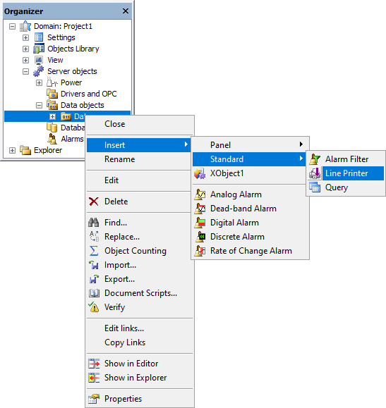 Data Server > Line Printer