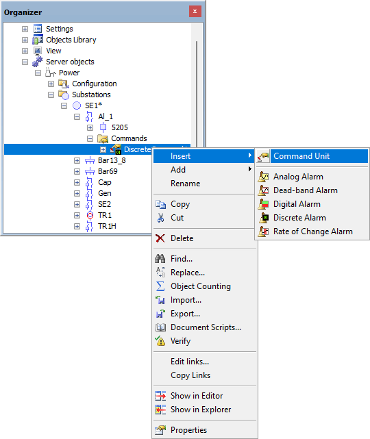 Synchronizing Data Objects > SCADA Configuration > Commands and Command Units