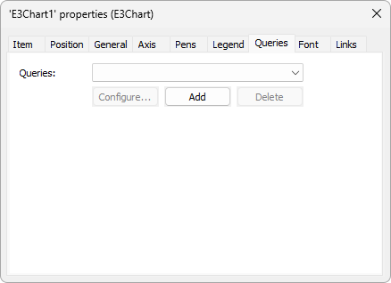 E3Chart > Settings > Queries Tab