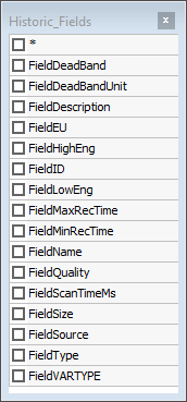 Historic > Settings > Table Settings