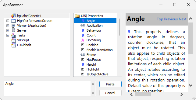 Elipse Power Studio > AppBrowser > Access via Script