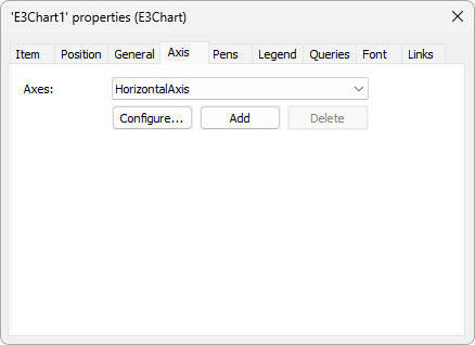 E3Chart > Settings > Axis Tab