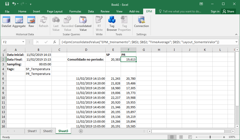 Consultas do EPM como Formula Arrays